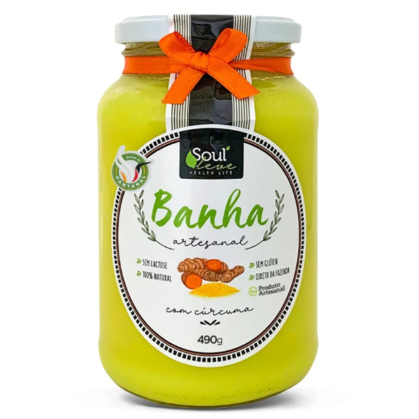 Banha de Porco Artesanal com Cúrcuma 490g – Soul Leve - Empório Cazarini