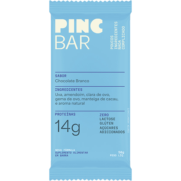 Barra de Proteína Natural Chocolate Branco 50g – Pinc Bar - Empório ...